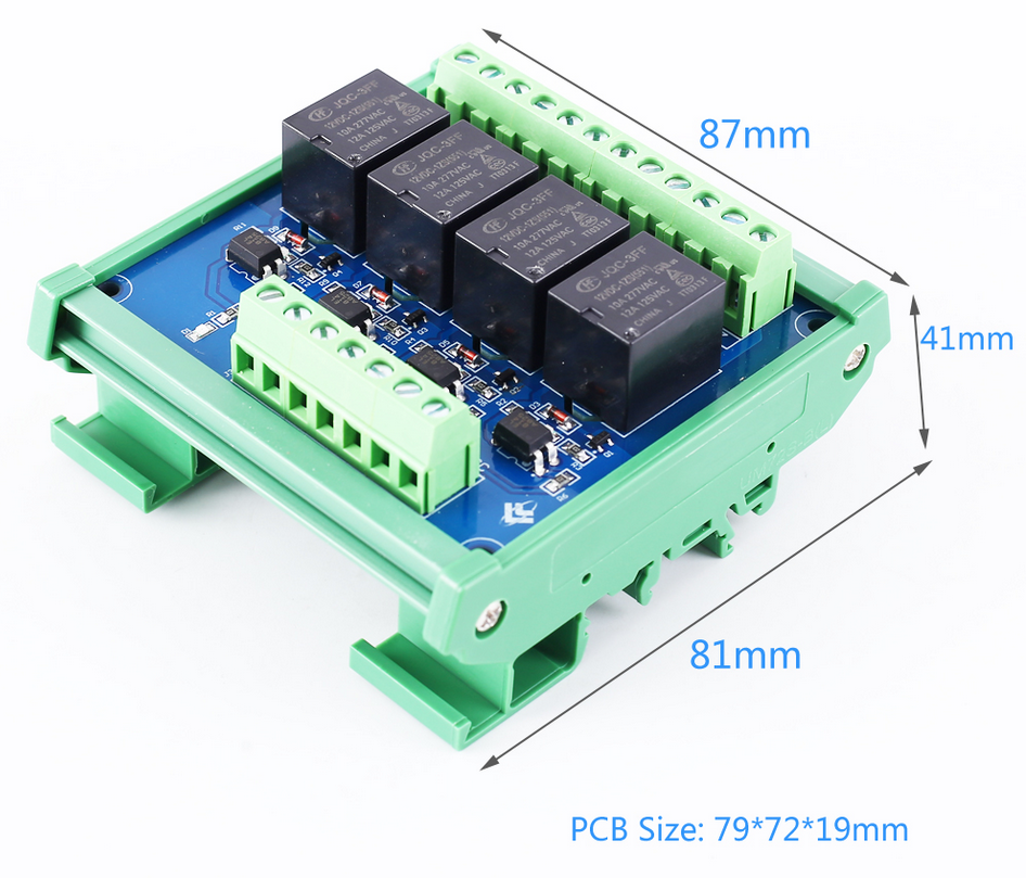 DC 12V 4-Channel Relay Module | Optocoupler Isolator | High/Low Level Trigger